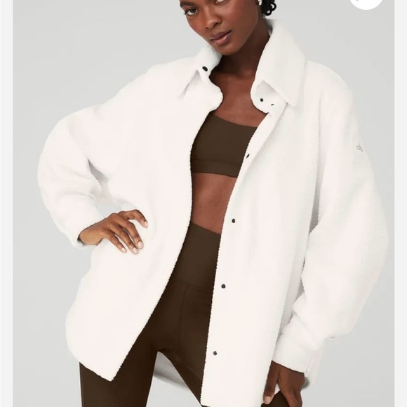 ALO Yoga | Jackets & Coats | Alo Yoga White Teddy Jacket With Cozy ...